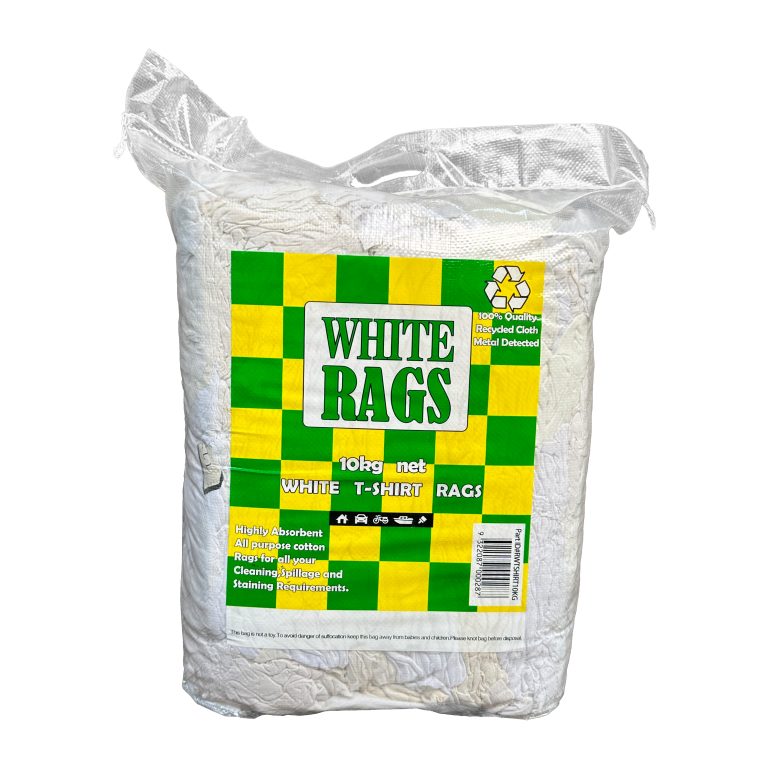 PURE WHITE SINGLET RAGS 10KG BAG - Melbourne Cleaning Cloths